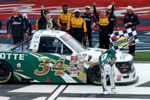 Layne Riggs Wins Shortened Truck Race at Charlotte